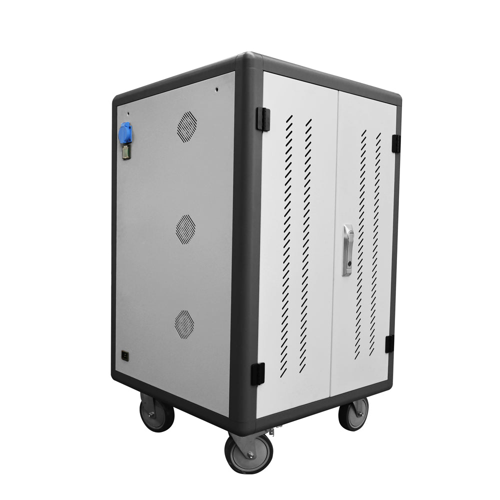 4XEM 30-Port Charging Cart for Tablets & Laptops - PDU Included